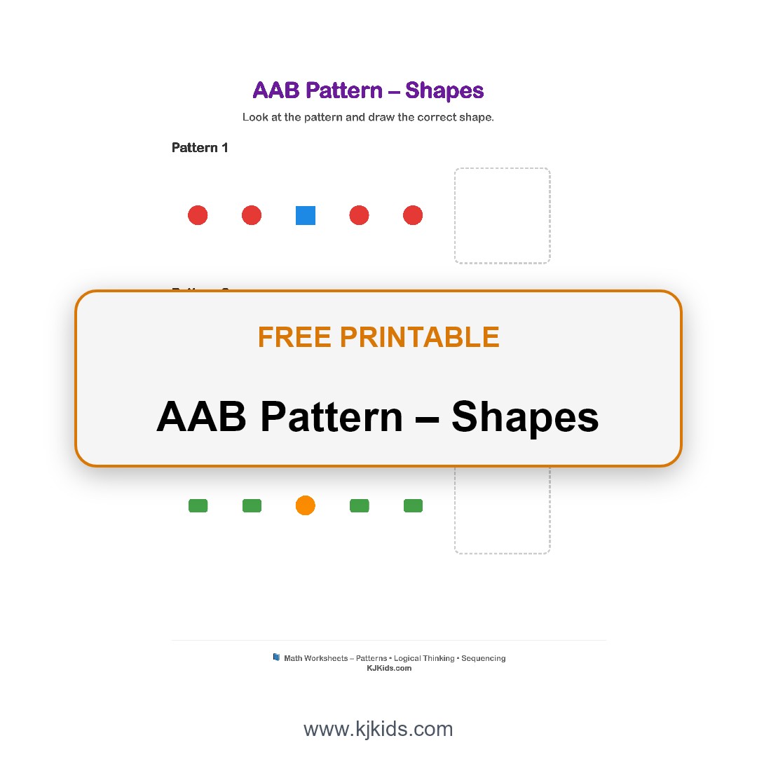 AAB Pattern – Shapes - KJKids Learning