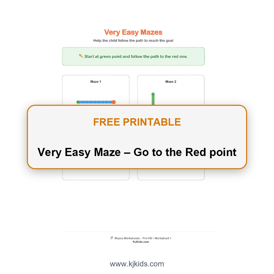 Very Easy Maze – Go to the Red point - KJKids Learning